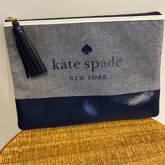 kate spade | Bags | Kate Spade Black And Gray Cosmetic Pouch | Poshmark
